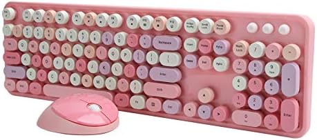 Ejoyous Wireless Keyboard and Mouse Green, 2.4Ghz Wireless Compact 104 ...