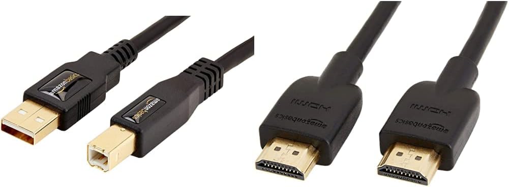 AmazonBasics USB 2.0 Printer Cable - A-Male to B-Male Cord - 6 Feet (1. ...