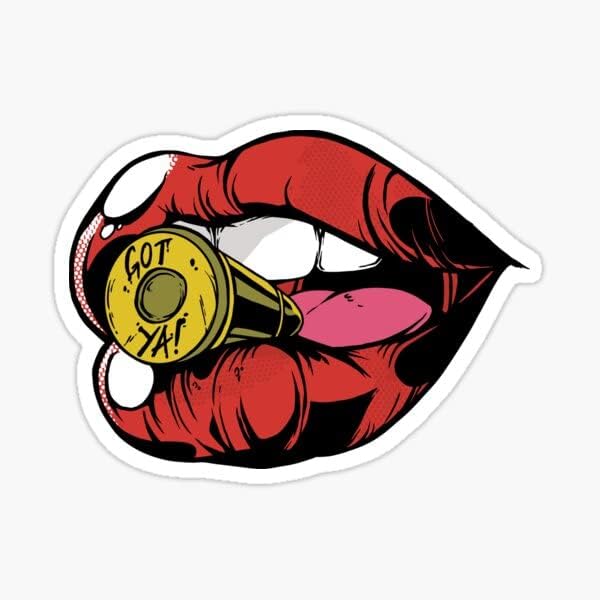 Amazon.com - Red Lips Stickers | Vinyl | Decal for Car Bumper, Window ...