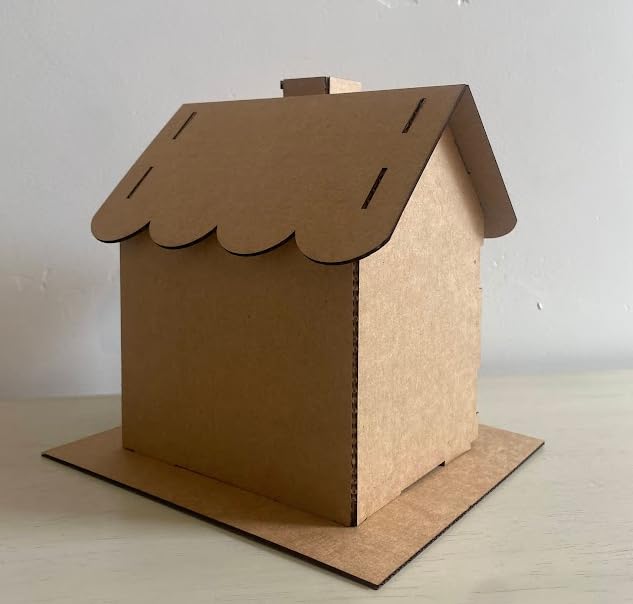 Amazon.com: Gingerbread House Kit w/Scalloped Roof (Cardboard) Small ...