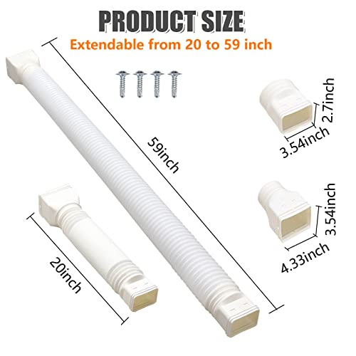 Bewinner Downspout Extender Flexible, 20inch-59inch Universal Drain ...