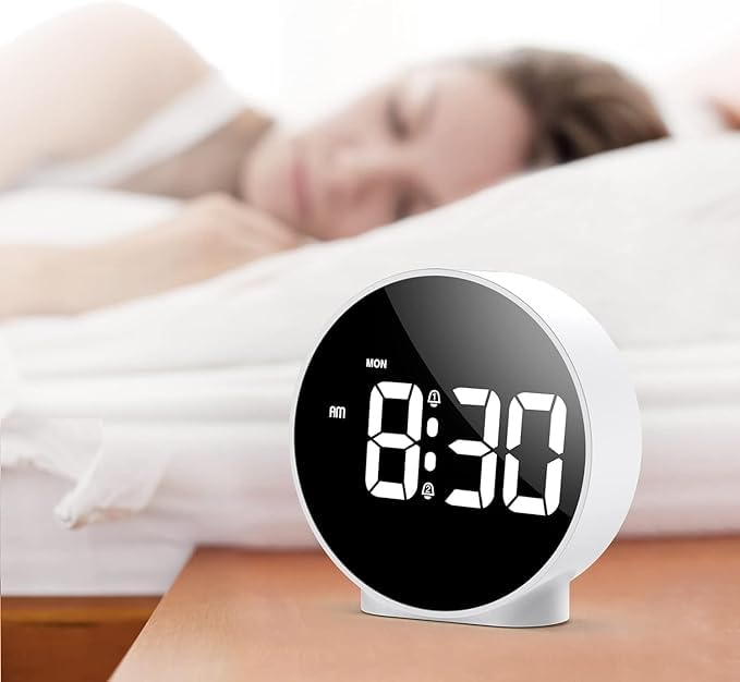 Buy Seafrrzios Digital Alarm Clock, High Definition LED Desktop Clock ...
