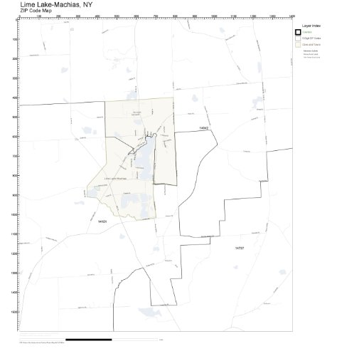 Amazon.com : ZIP Code Wall Map of Lime Lake-Machias, NY ZIP Code Map ...