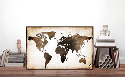 Buy Dozili Brown World World Metal metal sign Metal sign of the world ...