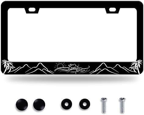 Amazon.com: Simple Line Coconut Tree License Plate Frame Sunshine ...