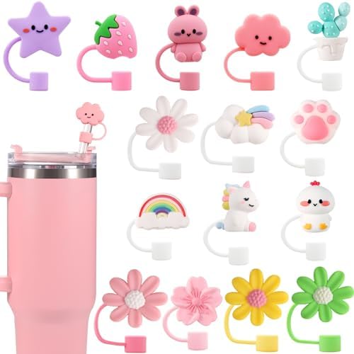 Amazon.com: Straw Cover for Stanley Cup, 6Pcs Silicone Straw Topper ...