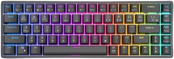 RK837 Wireless Mechanical Keyboard 68 Key 65% RGB Backlight Hot ...