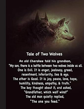 Tale Of Two Wolves Notebook: Notebook for Wolf Lover Back to School ...