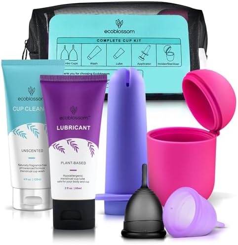 Amazon.com: Ecoblossom Complete Menstrual Cup Kit - Small & Large Reusable Period Cups, Silicone ...