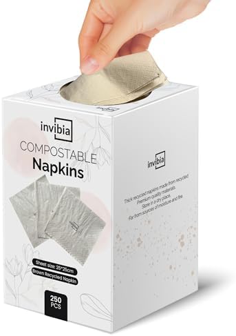 Amazon.com: 250 Bulk Packs 2-Ply Compostable Napkins - Biodegradable ...