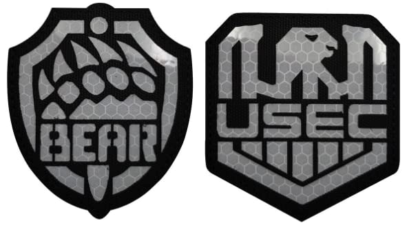 2pc Escape from Tarkov Bear and USEC Infrared Reflective Patches for IR ...