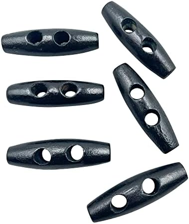 Amazon.com: Wooden Horn Toggle Buttons,50pcs 2 Holes Coat Duffle Toggle ...