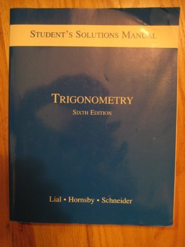Amazon.com: Trigonometry: Student's Solutions Manual: 9780673983374 ...