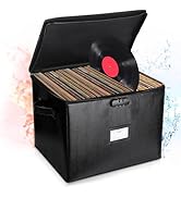 Amazon.com: 12-Inch Vinyl Record Storage Boxes with Lids and Handles ...