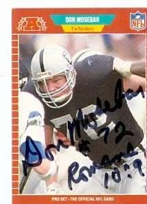 Don Mosebar autographed Football Card (Los Angeles Raiders) 1989 Pro ...