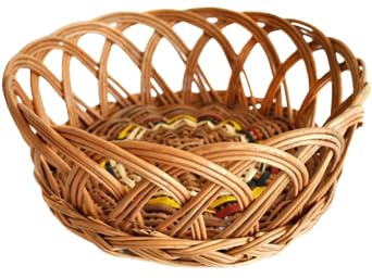 The House of Cane Round Jali Deep Cane Bamboo Fruit Multipurpose ...