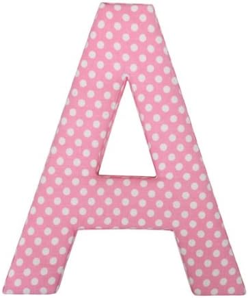 Fabric Letter D - Pink Spotty Design - Wrapped Can be Wall Hung or ...