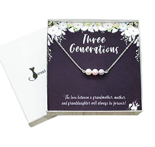 Amazon.com: 3 Generations Necklace for Grandma, Mother & Granddaughter ...