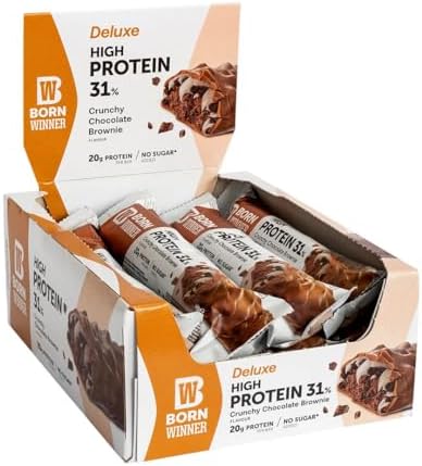 Born Winner Protein bar DELUX - CRUNCHY CHOCO BROWNIE 12 x 64g MULTI ...