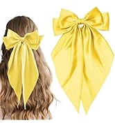 Amazon.com : Large Bow Hair Clips with Long Tails - Ribbon Bowknot Pins ...