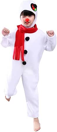 Amazon.com: Abaodam Christmas Snowman Costume with Red Scarf Red Nose ...