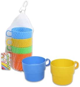 Amazon.com | 4pk Assorted Color 3" Plastic Cup Set: Teacups: Teacups