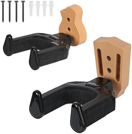 WHmiaojin Guitar Wall Mount Hangers 2 Pack, Auto Lock U-Shaped Guitar ...