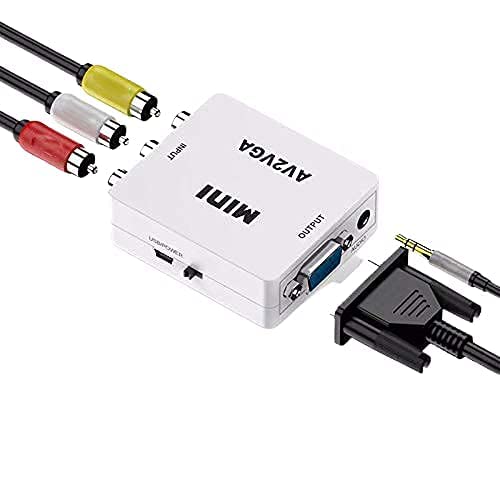 Buy 1Goal Mini AV to VGA Converter, AV2VGA HD Video Audio Converter ...
