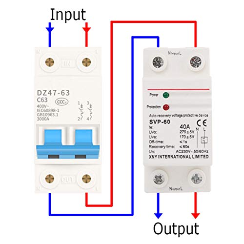 Single Phase Voltage Protector Relay 2P 40A Automatic Recovery ...