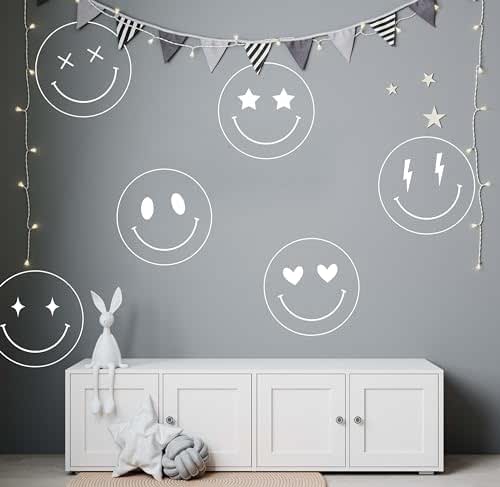 Amazon.com: Set of 6 Smile Face Wall Decals - Sprinkle Your Space with ...