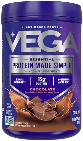 Vega Protein Made Simple - 15g Plant-Based Pea Protein, Chocolate, 10 ...