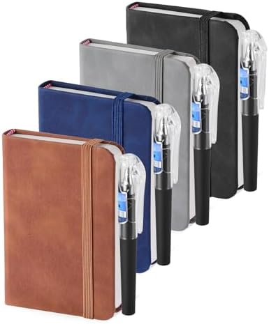 4 Pièces Carnet de Notes, Mini Bloc Note avec 4 Stylos, Petit Cahier de ...