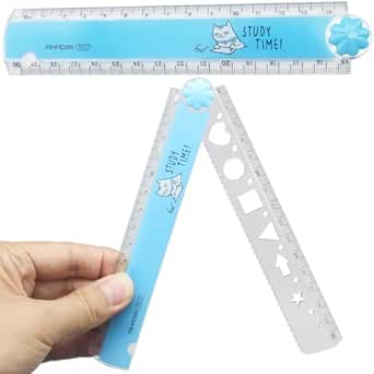 TAOSHENG 30-CM Foldable Plastic Ruler, Cute Folding Geometric ...