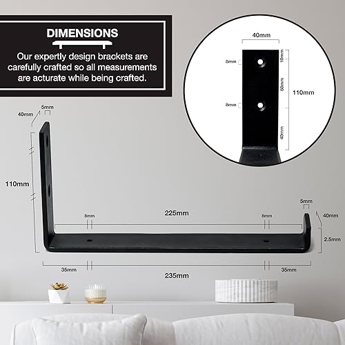 Top Notch Home and Living Heavy Duty Metal Shelf Brackets | Steel Up ...