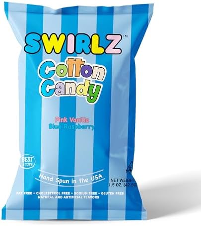 Amazon.com : Swirlz Cotton Candy Bulk - Pink Vanilla & Blue Raspberry ...