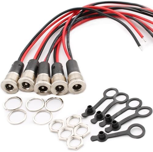 RUNCCI-YUN 5Pack 5.5 x 2.1 MM 10A DC power connector jack socket,12V DC ...