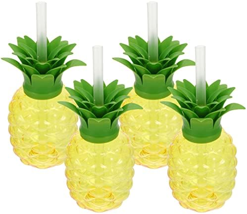 Amazon.com: Pineapple Cups 4Pcs Pineapple Shaped Plastic Cups Reusable ...