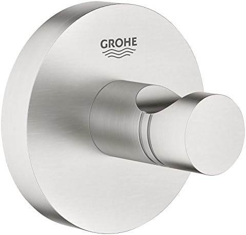 Amazon.com: GROHE 40364DC1 Super Steel Essentials Robe Hook, Silver ...