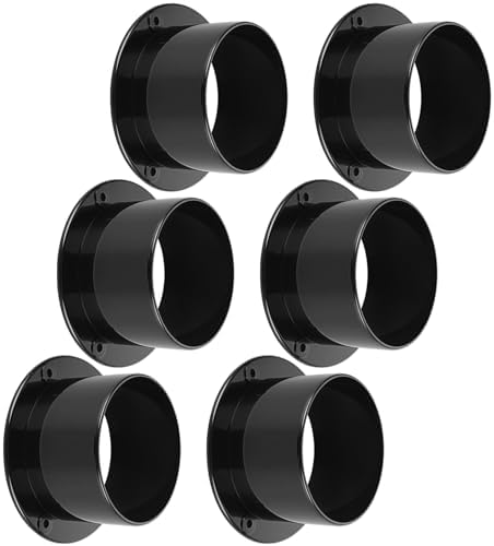 6PCS 3 Inch Duct Connector Flange, 3 inch Dryer Vent Black Plastic ...