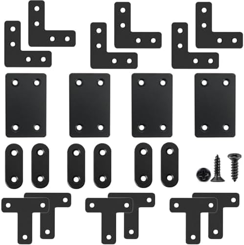 Amazon.com: Flat Mending Plates, 8 Pcs Black Metal Flat Straight ...