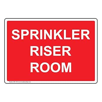 ComplianceSigns.com Sprinkler Riser Room Label Decal, 10x7 in. Vinyl ...