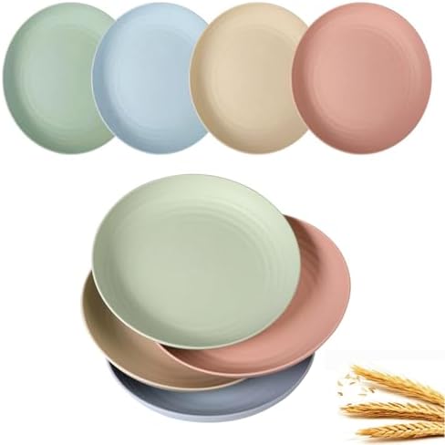 LRUUIDDE Unbreakable Cereal Dinner Plate, 9 Inch Wheat Straw Deep ...