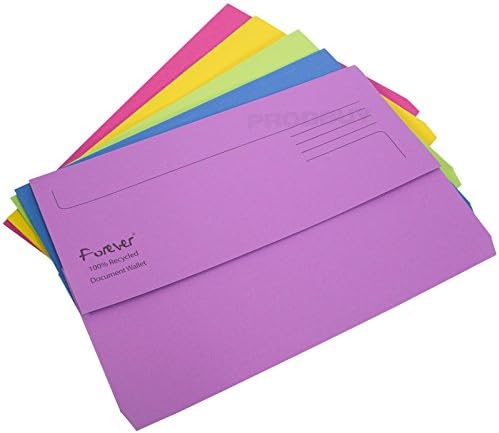 10 x Colour Foolscap Document Wallets 300gsm Thick Card Files A4 Paper ...