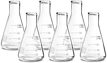 RG Borosilicate Glass Graduated Conical Flask (100 ml, 6) : Amazon.in ...