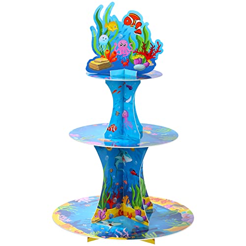 Snapklik.com : 3 Tiers Under The Sea Cardboard Cupcake Stand Ocean ...