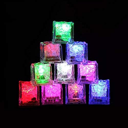 Amazon.com: LED Ice Cube Shape Lights Liquid Sensor Glowing Light up ...