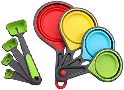 Amazon.com: SPUVGVC Measuring Cups and Spoons Set, Collapsible Silicone ...