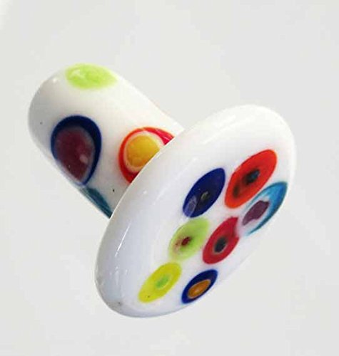 Amazon.com: Red Blue Knob- Handmade Venetian Glass Cabinet Knobs for ...