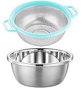 Amazon.com: POPGRADE Stainless Steel Colander for Kitchen, 2.5QT Rice ...