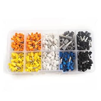 Amazon.co.jp: 400 Pcs Tube Pre-Insulating Crimp Terminal Bootlace ...
